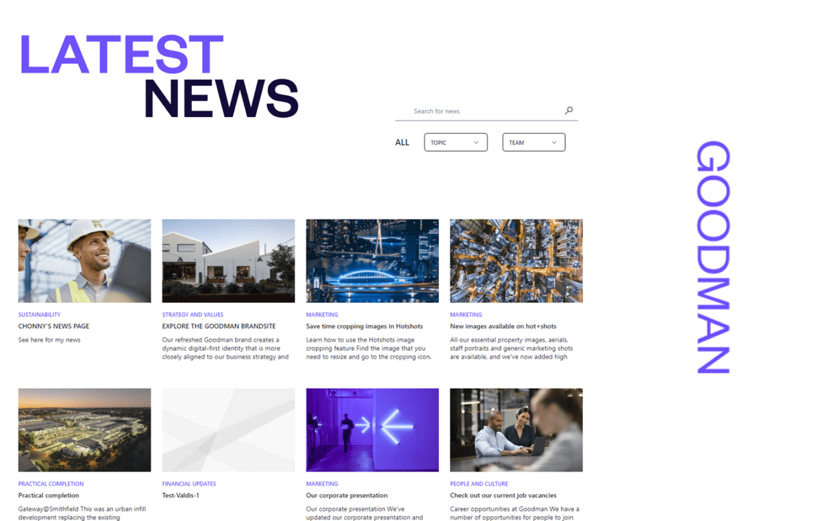 Pushing the design boundaries for Goodman Group's Greenroom SharePoint ...